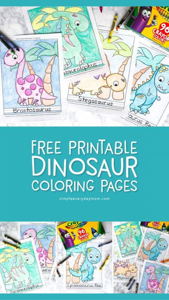Preschool Coloring Pages on 3 Dinosaurs - ABCs, Numbers, Shapes & Color ...