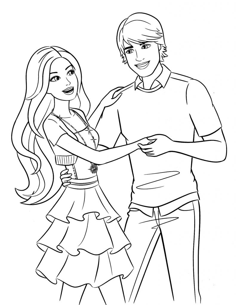 Barbie and Ken Coloring Sheets | BubaKids.com