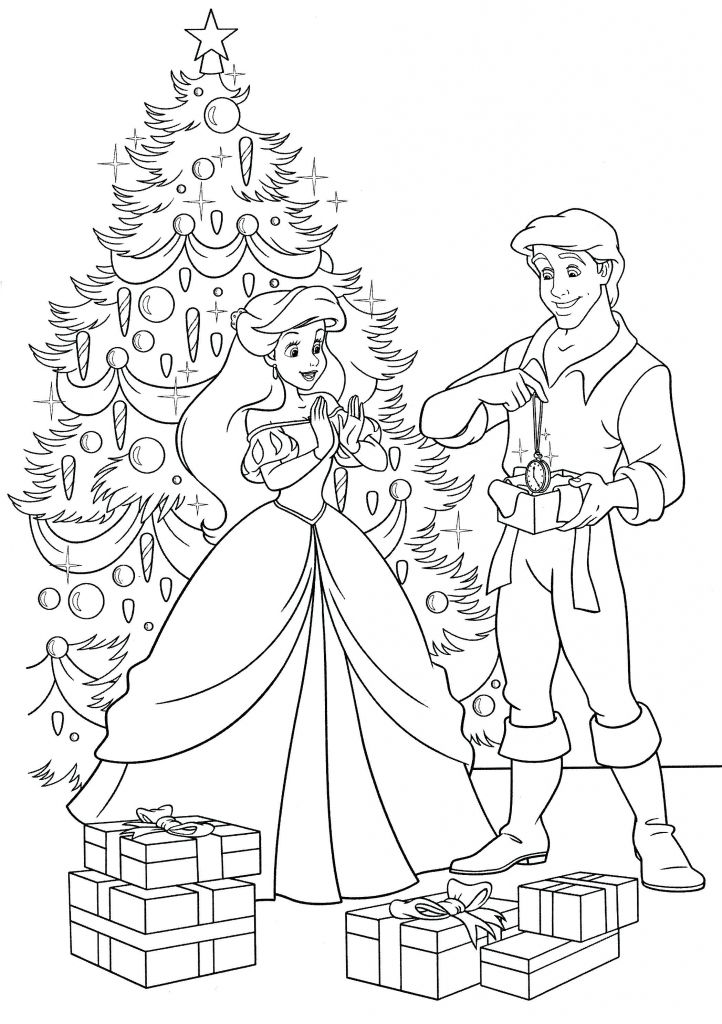 Christmas Princess Coloring Page | BubaKids.com