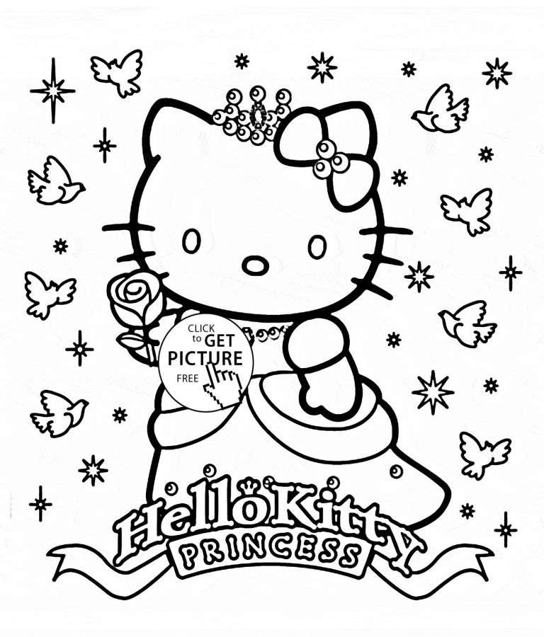 Coloring Pages Hello Kitty Princess - BubaKids.com