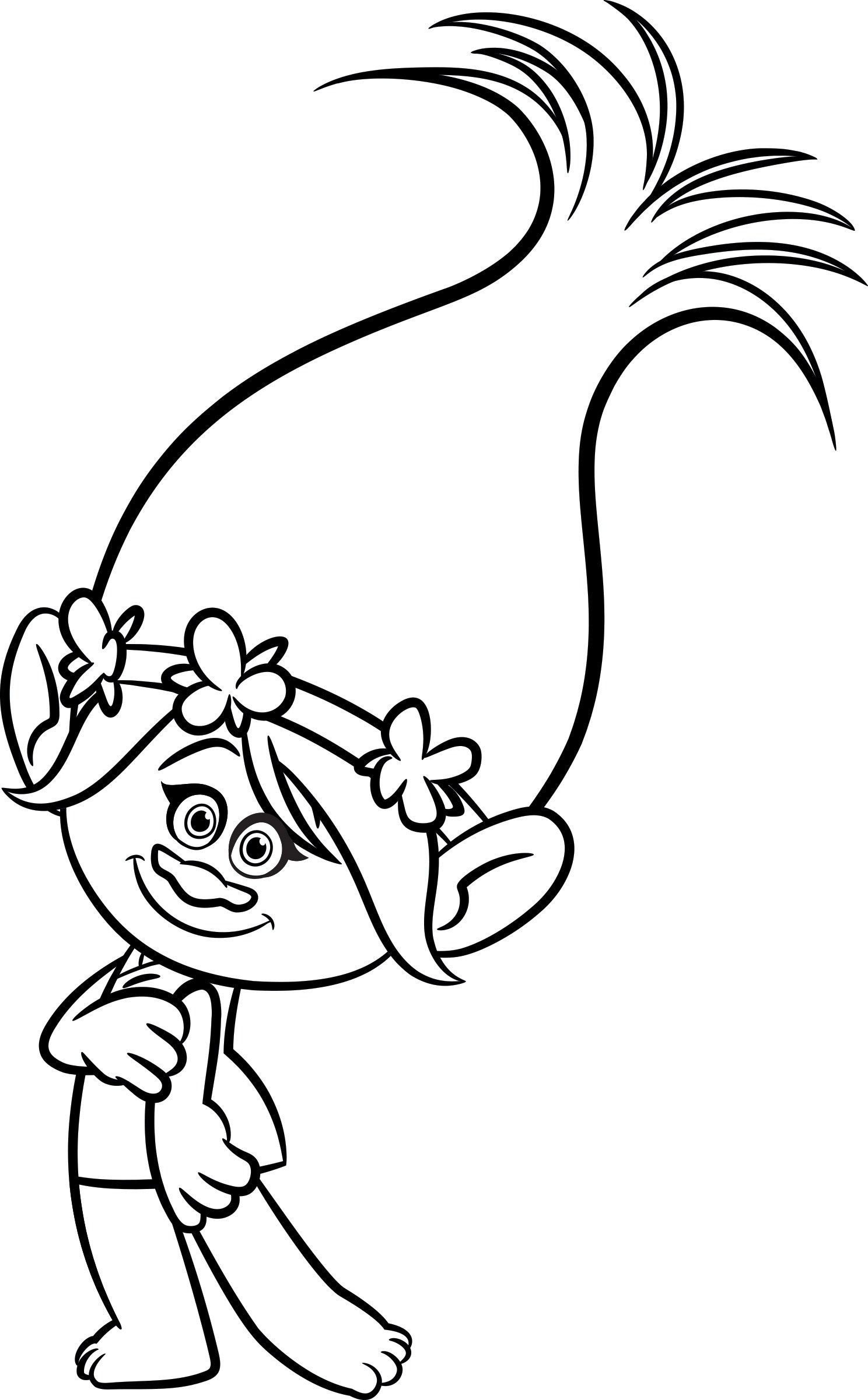 Coloring Pages Of Princess Poppy | BubaKids.com