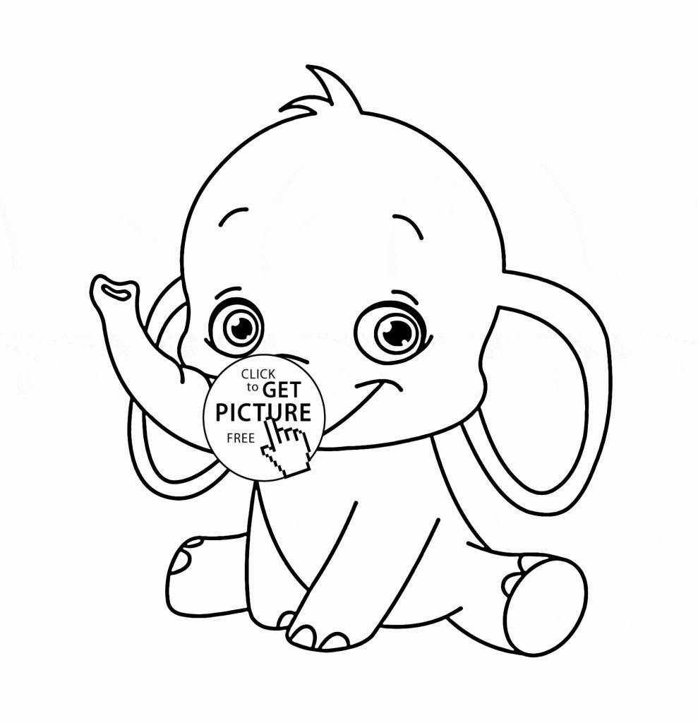 Elephant Face Coloring Page | BubaKids.com