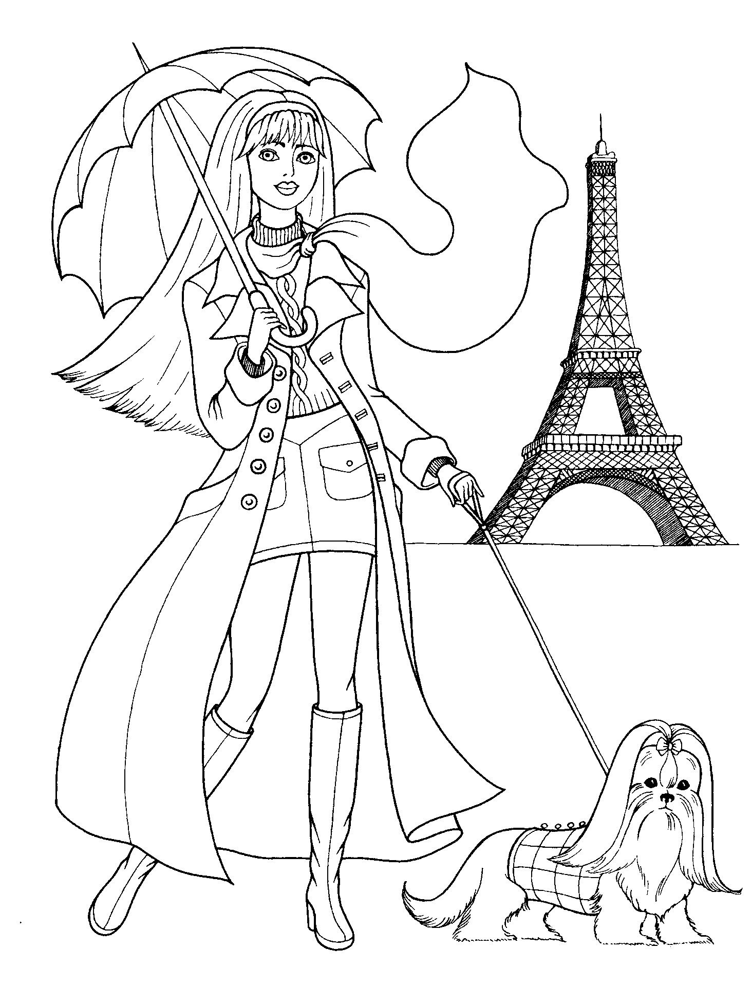 Fashion Girl Coloring Pages | BubaKids.com