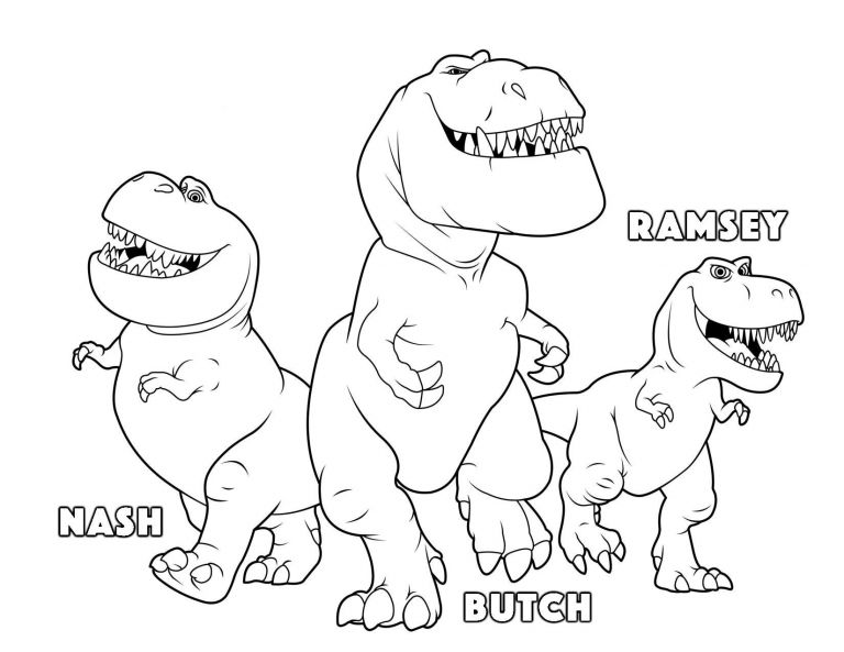 Free Coloring Pages for Kids Dinosaurs | BubaKids.com