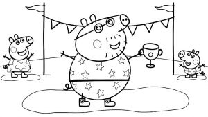 Peppa Pig Summer Coloring Pages | BubaKids.com