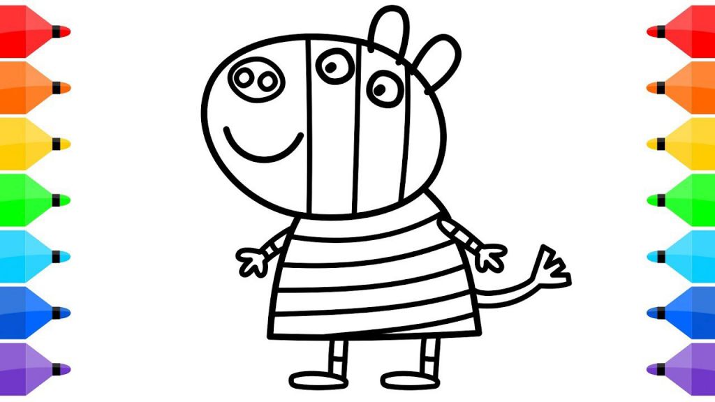 Peppa Pig Coloring Pages Zoe Zebra | BubaKids.com