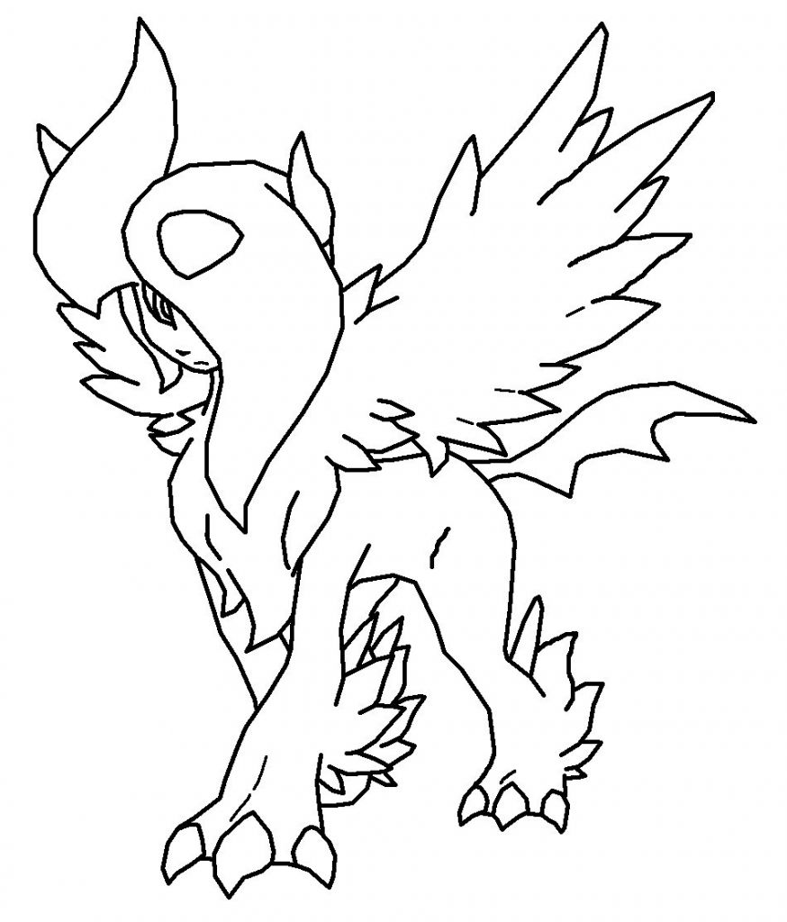 Pokemon Coloring Pages Absol - BubaKids.com