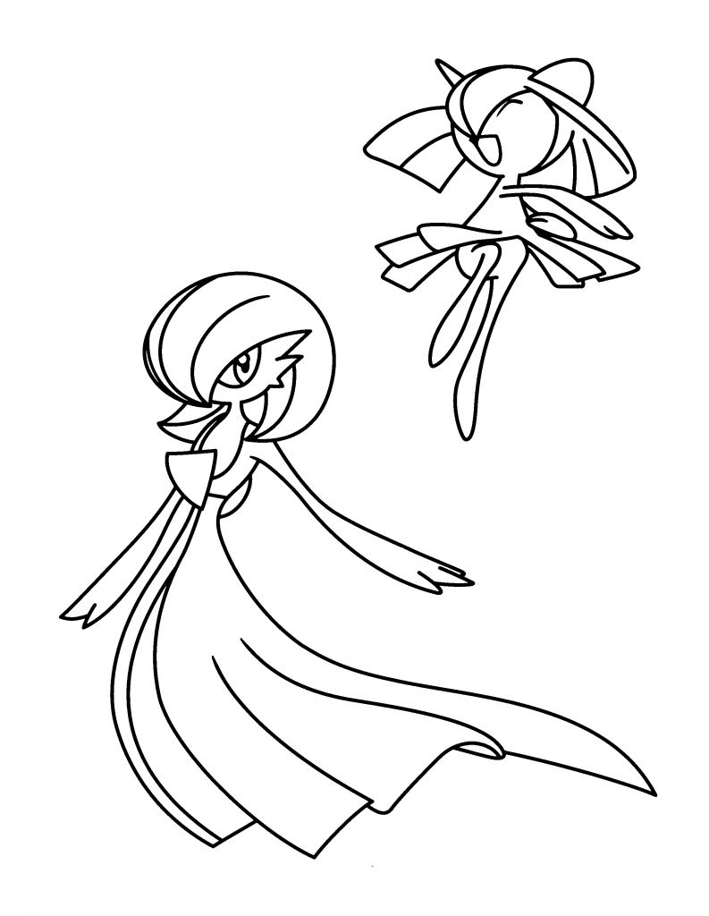 Pokemon Coloring Pages Gardevoir | BubaKids.com