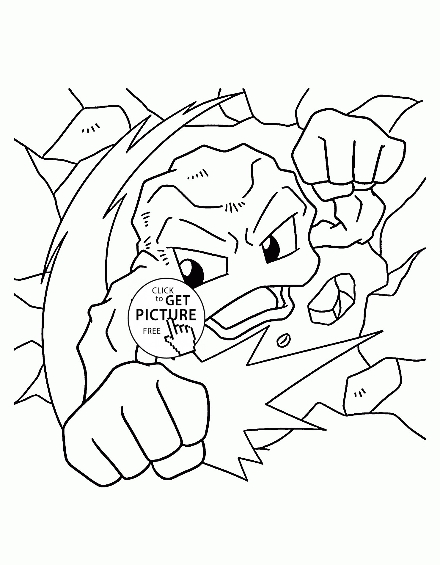 Pokemon Coloring Pages Geodude | BubaKids.com