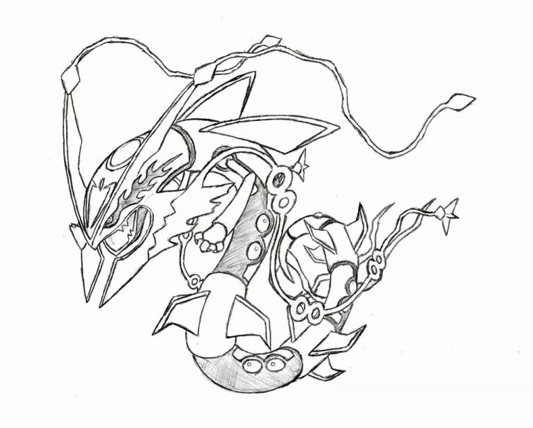 Pokemon Coloring Pages Mega Rayquaza | BubaKids.com