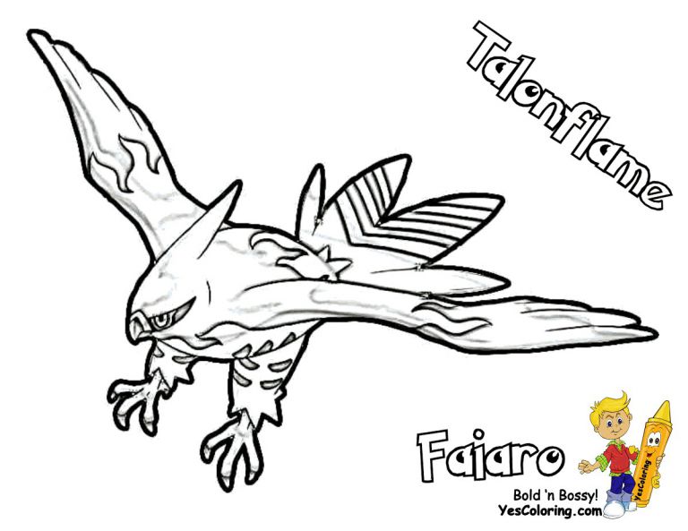 Pokemon Coloring Pages Talonflame | BubaKids.com