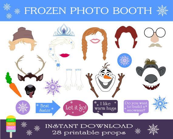 Disney Frozen Printable Photo Booth Props | BubaKids.com