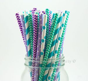 Disney Frozen Themed Birthday Party: Frozen Inspired Paper Straws ...