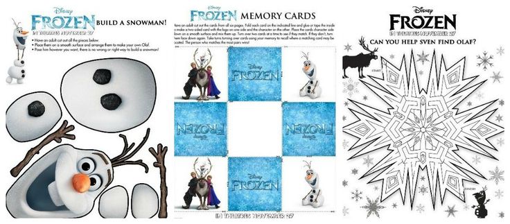 FREE Printable Disney “FROZEN” Activity Sheets and Match Game ...