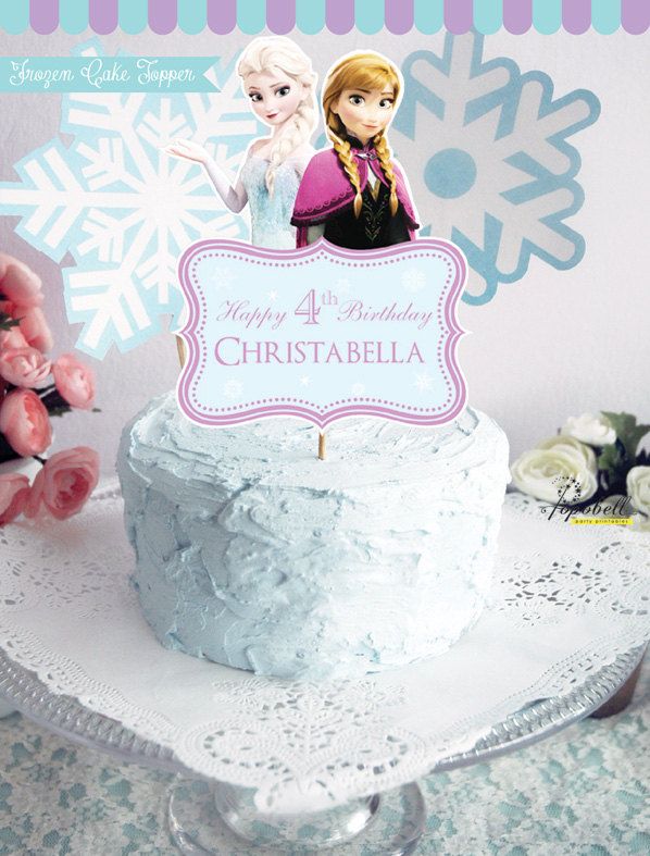 Frozen Cake Topper for Frozen Birthday Party. Personalized Frozen Cake ...