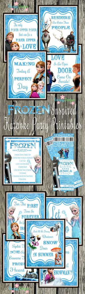 Frozen Inspired Karaoke Party Printables - Includes (10) 8" x 10 ...