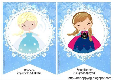 banderin frozen, decoración frozen, kit imprimible frozen, Printable ...