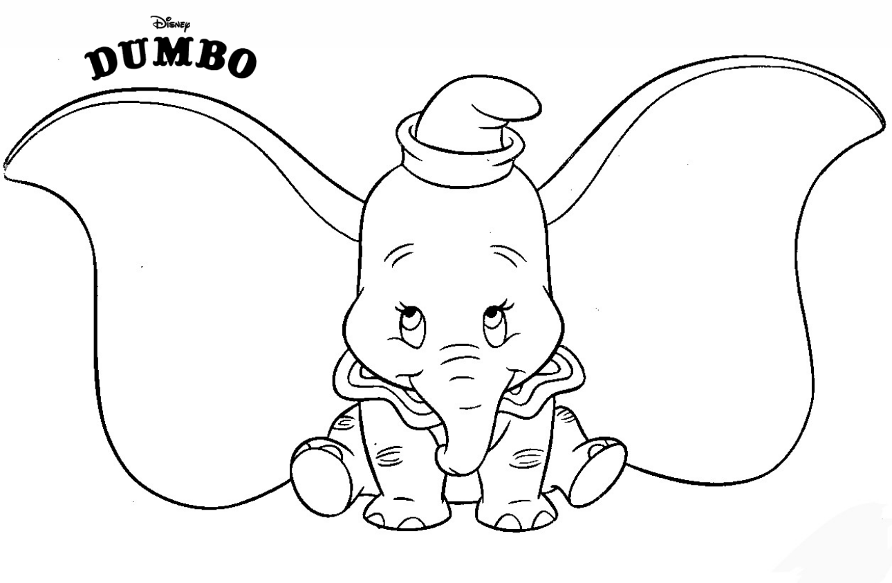 Dumbo is cute. Coloring Pages. Baby elephant on Disney's movie 2019 ...