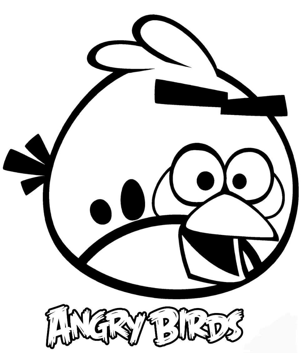 Angry Bird the strong Red bird coloring pages for kids | BubaKids.com