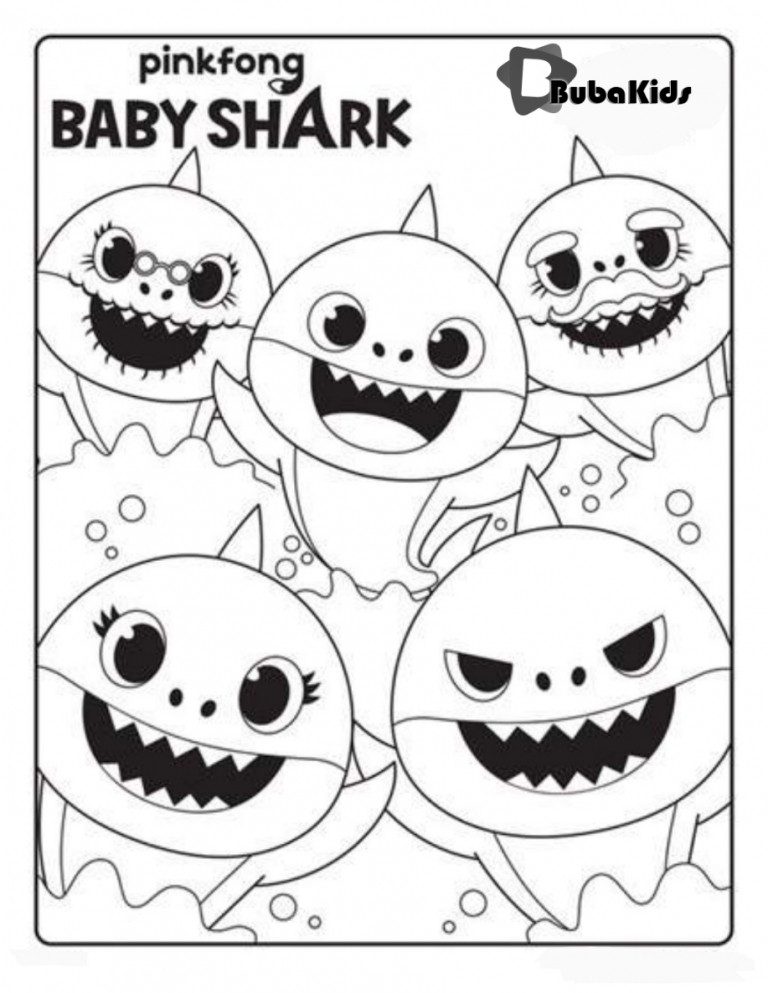 Baby Shark, Mama Shark, Papa Shark, Grandma Shark, and Grandpa Shark ...