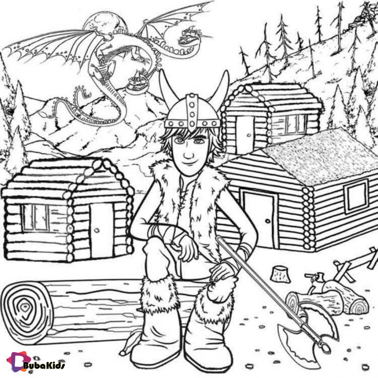 Two headed dragon wooden log Viking cabins Hiccup how to train your ...