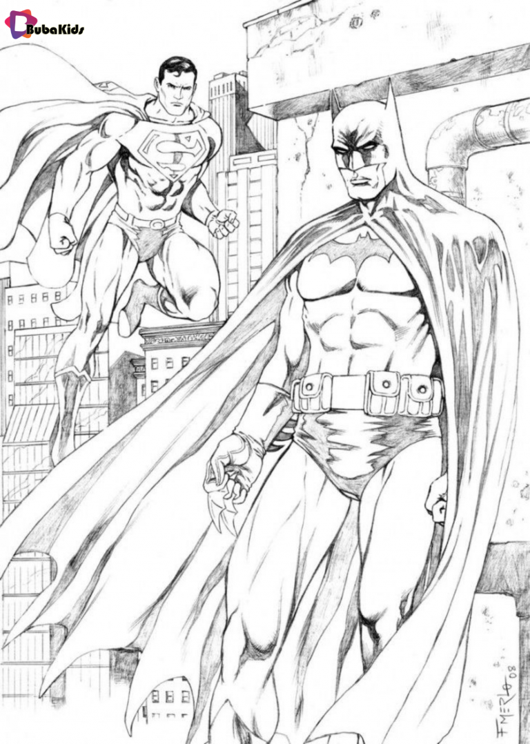 Batman and Superman Printable Coloring Pages | BubaKids.com