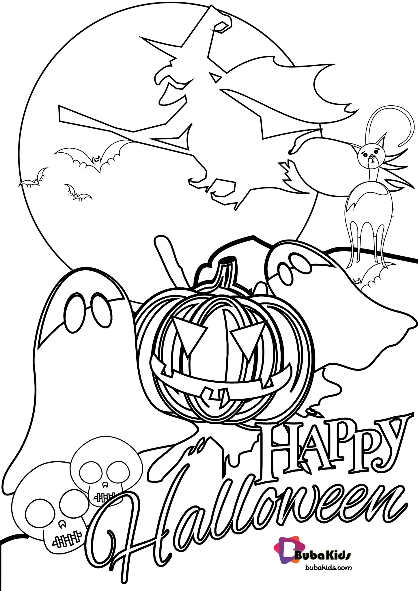 Nightmare Halloween Coloring Pages | BubaKids.com