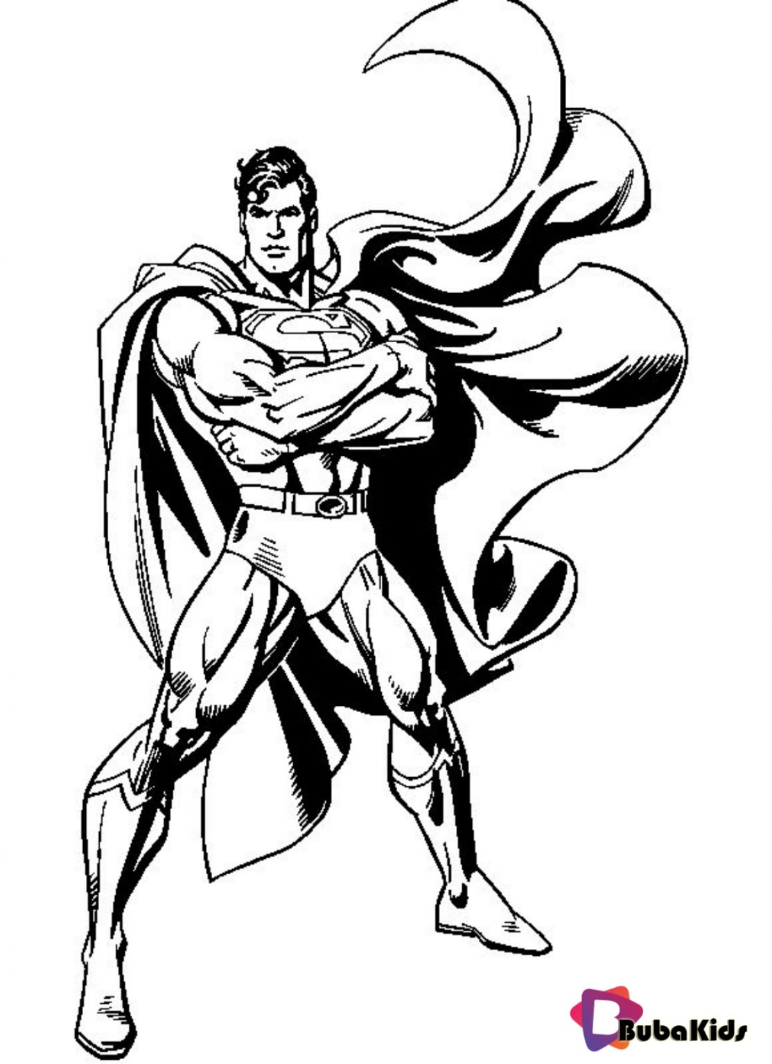 Superman coloring page, cartoon characters coloring pages on bubakids ...
