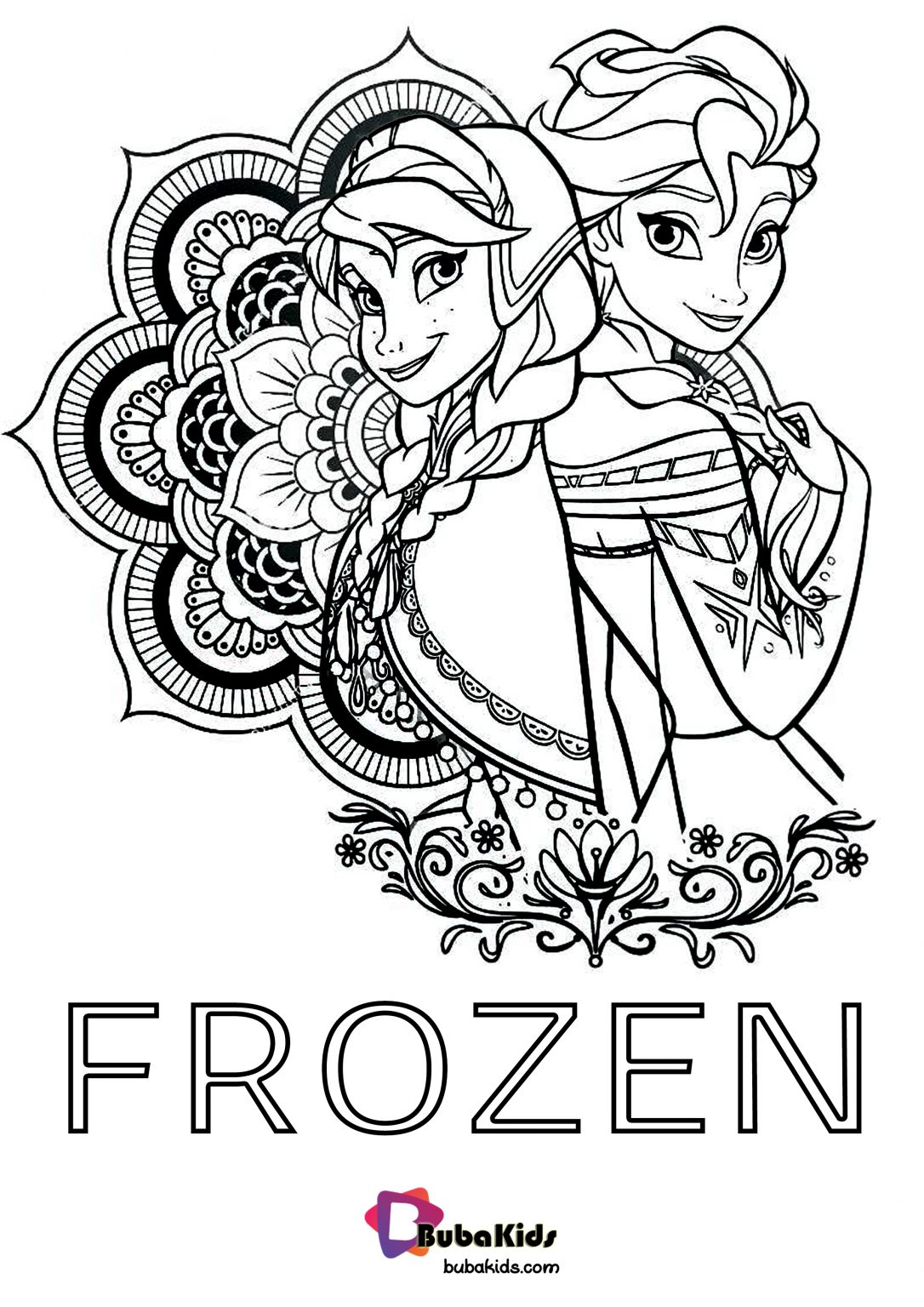 Frozen Princess Coloring Pages Printable Free | BubaKids.com