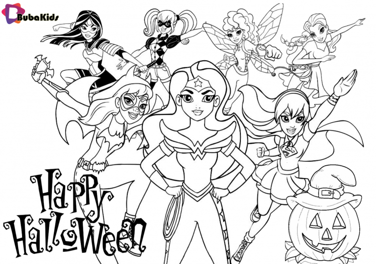 Girls superhero halloween costume idea printable coloring page ...
