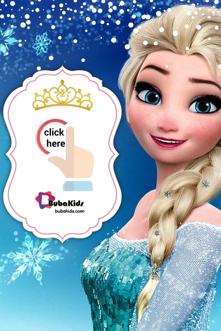 Printable Elsa Frozen Birthday Card Invitation Template | BubaKids.com
