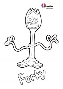 Forky Toy Story 4 Coloring Page | BubaKids.com