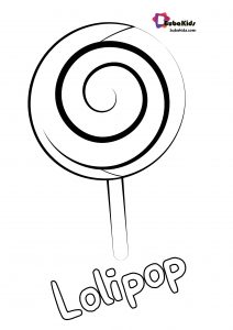 Lollipop Candy Coloring Page | BubaKids.com