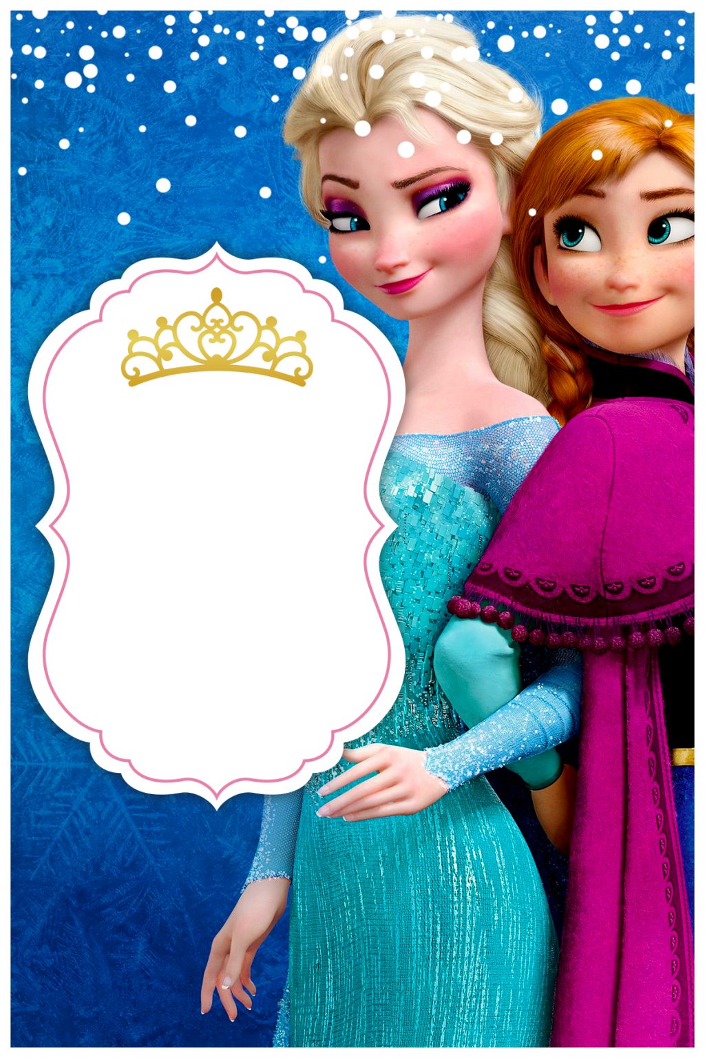 Printable Elsa Frozen Birthday Card Invitation Template | BubaKids.com