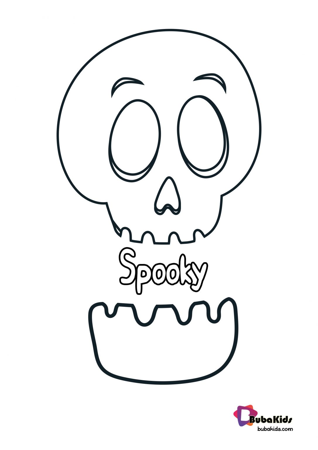 Spooky Halloween Coloring Page | BubaKids.com