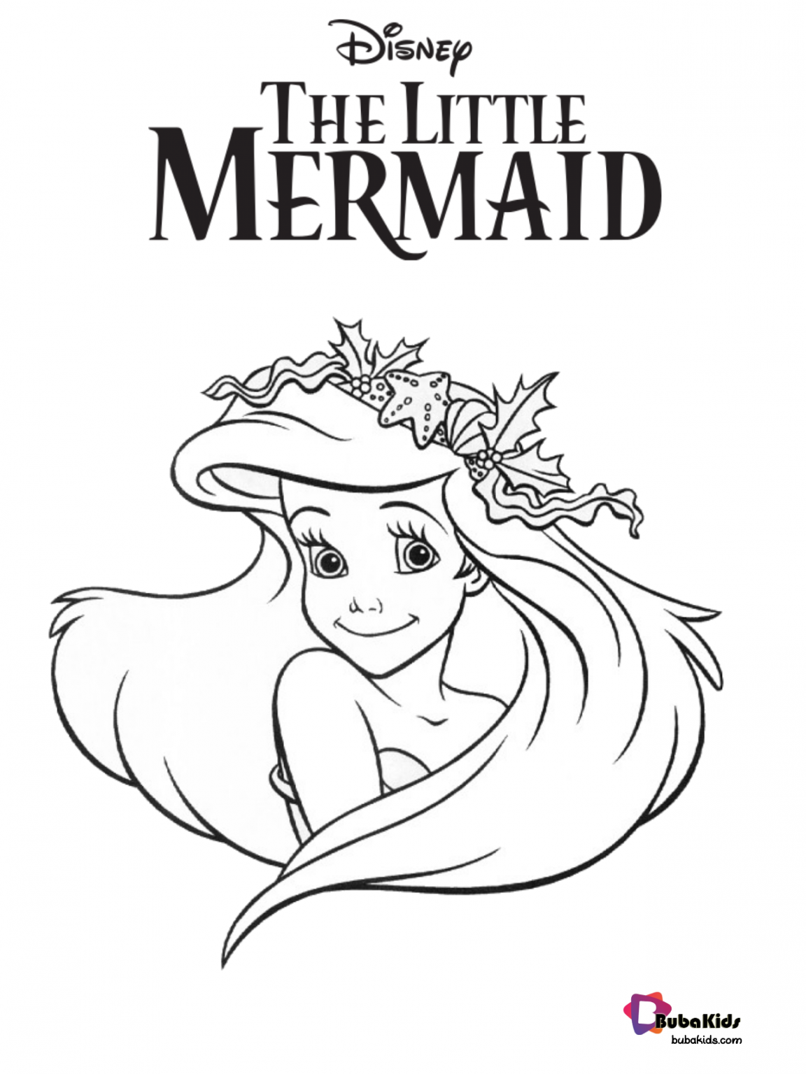 Free download Ariel The Little Mermaid coloring pages. | BubaKids.com