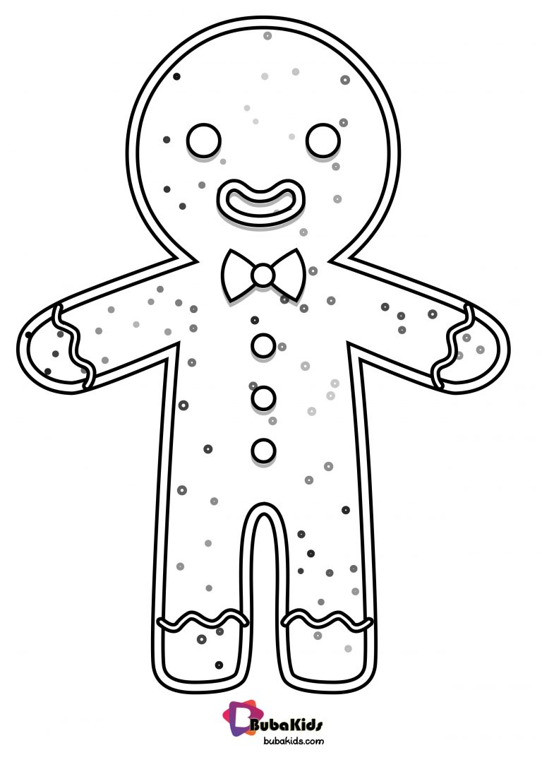 Gingerbread Man Coloring Page | BubaKids.com