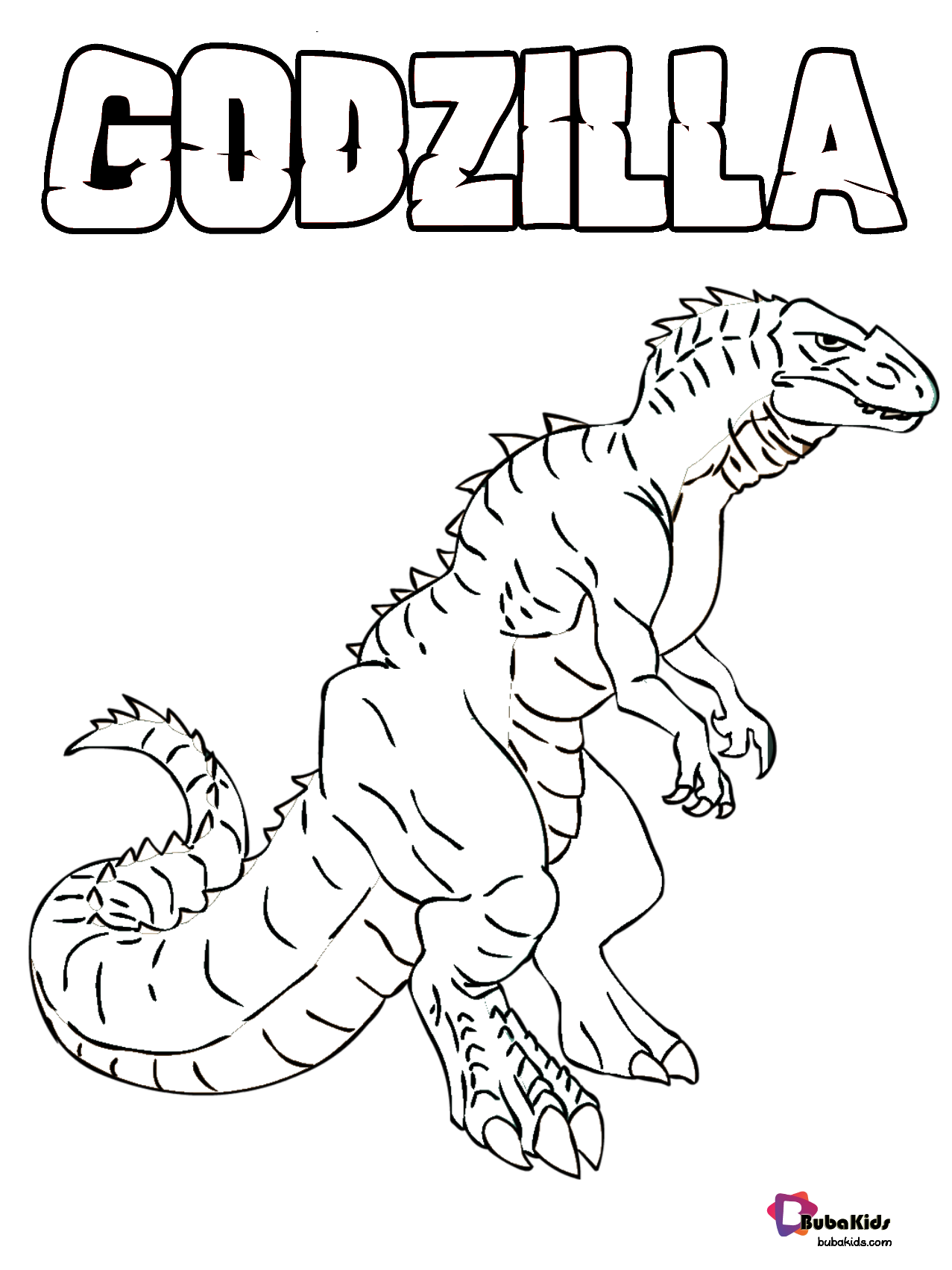 Godzilla King of the Monsters coloring page. | BubaKids.com