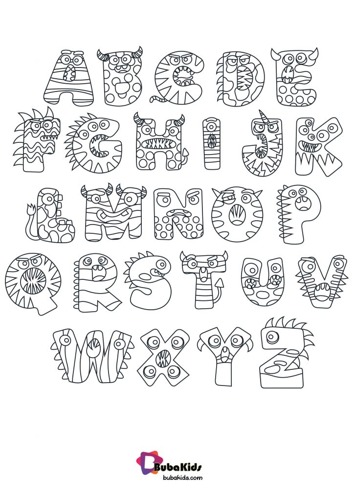 Halloween Preschool Alphabet Coloring Page | BubaKids.com