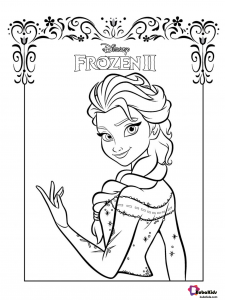Frozen 2 Beautiful Queen Elsa coloring page. | BubaKids.com