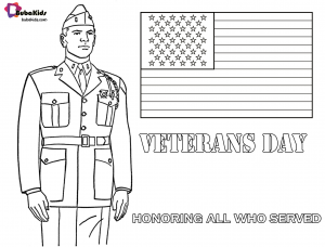Veterans Day Honoring All Who Served coloring page. | BubaKids.com