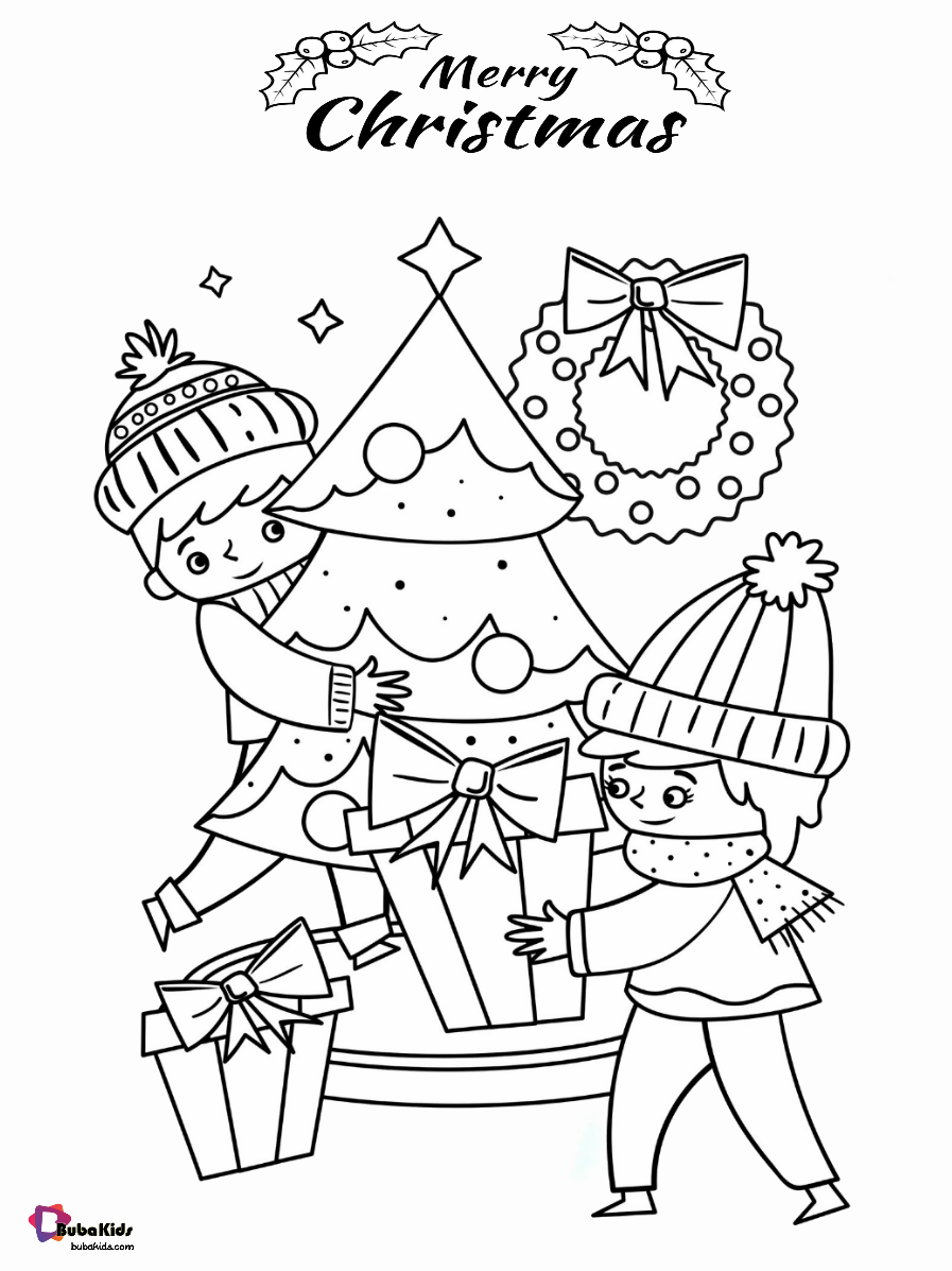 Christmas printable coloring pages for kids. | BubaKids.com