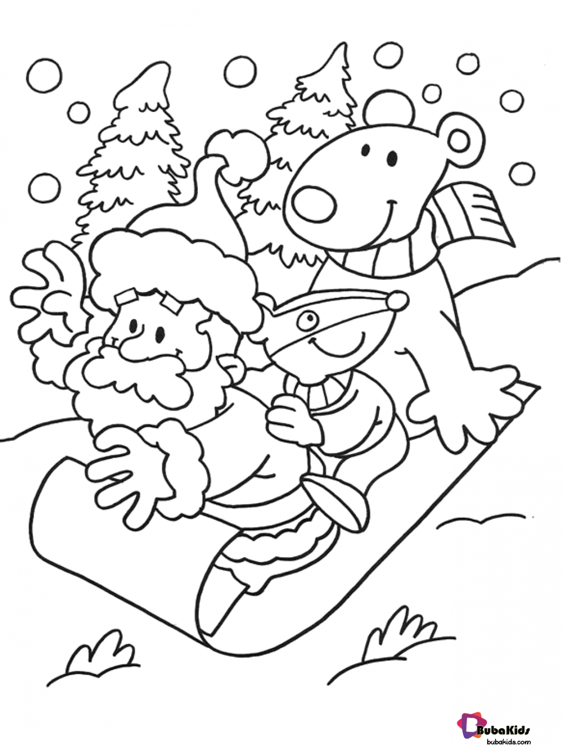 Free download and printable Winter coloring page. | BubaKids.com