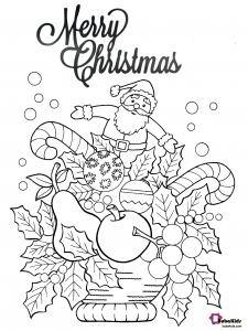 Free download to print santa merry christmas coloring pages. | BubaKids.com