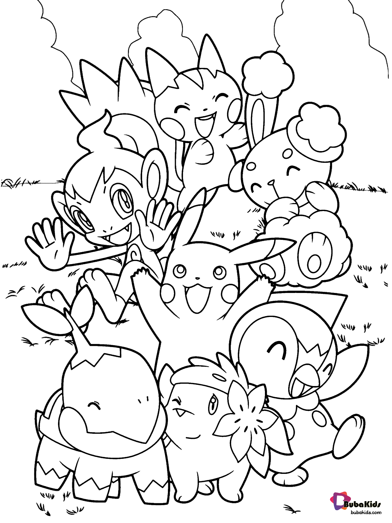 All Pokemon printable coloring page | BubaKids.com