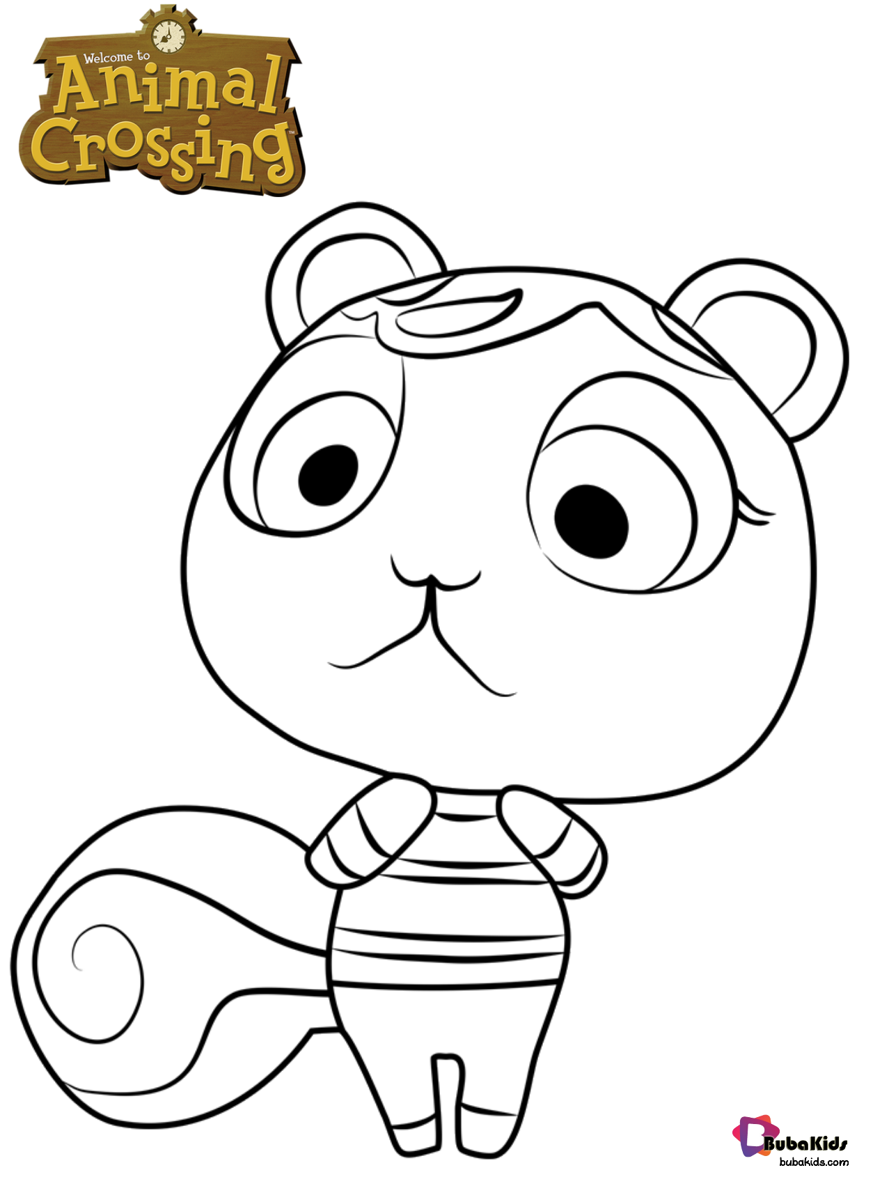Printable Caroline animal crossing coloring page | BubaKids.com