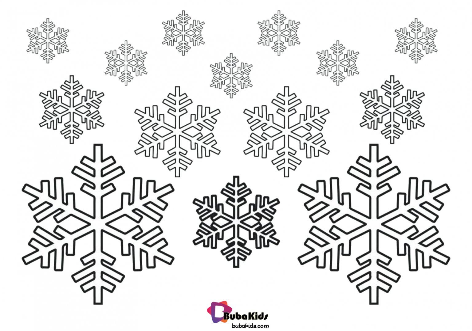 Free download and printable snowflakes coloring pages. | BubaKids.com