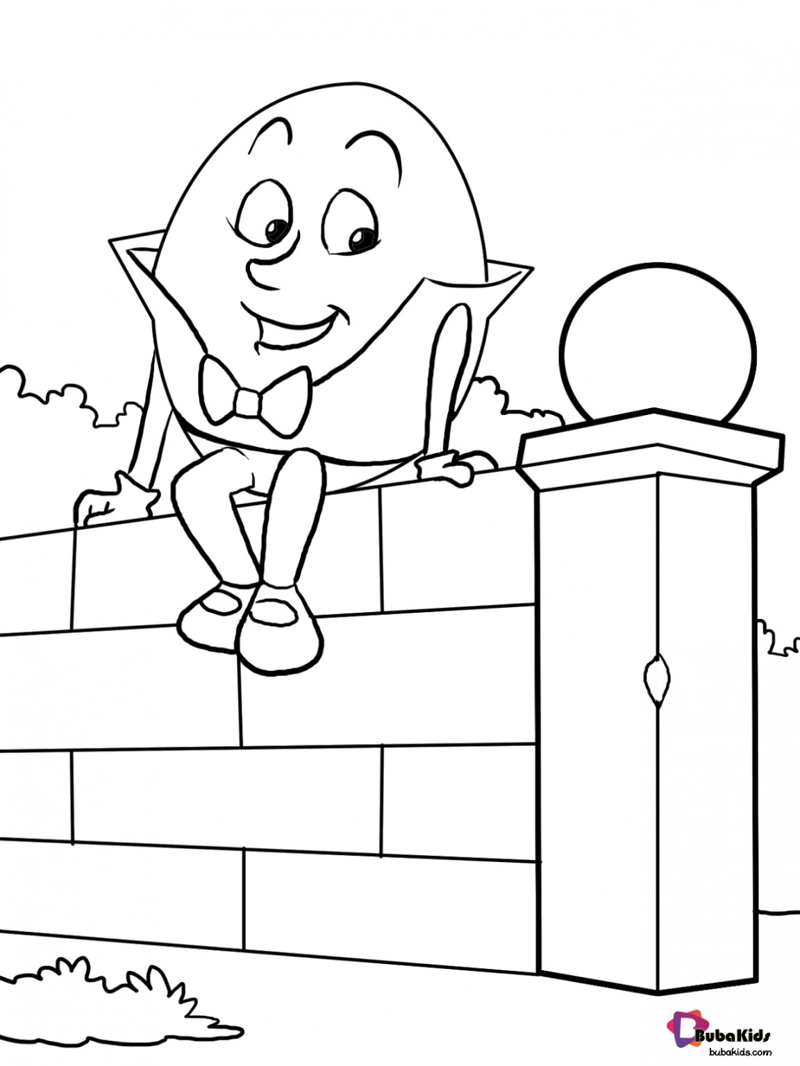Humpty dumpty coloring page | BubaKids.com