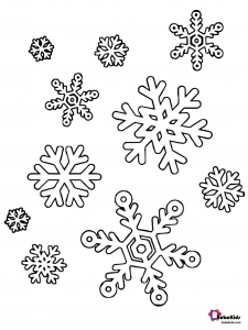 Winter snowflakes coloring page. | BubaKids.com