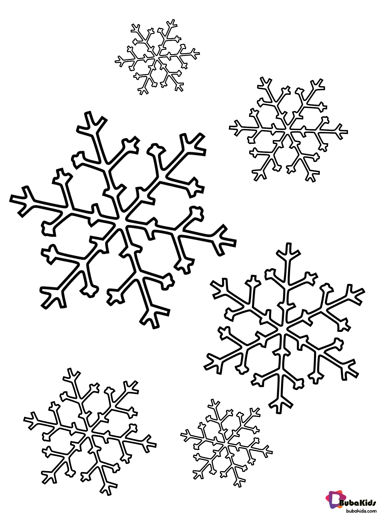 Free download Winter Snowflakes coloring page. | BubaKids.com